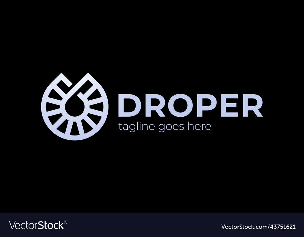 Drop logo logo design template linear style Vector Image