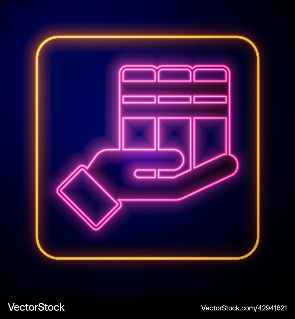 Glowing neon book donation icon isolated on black Vector Image