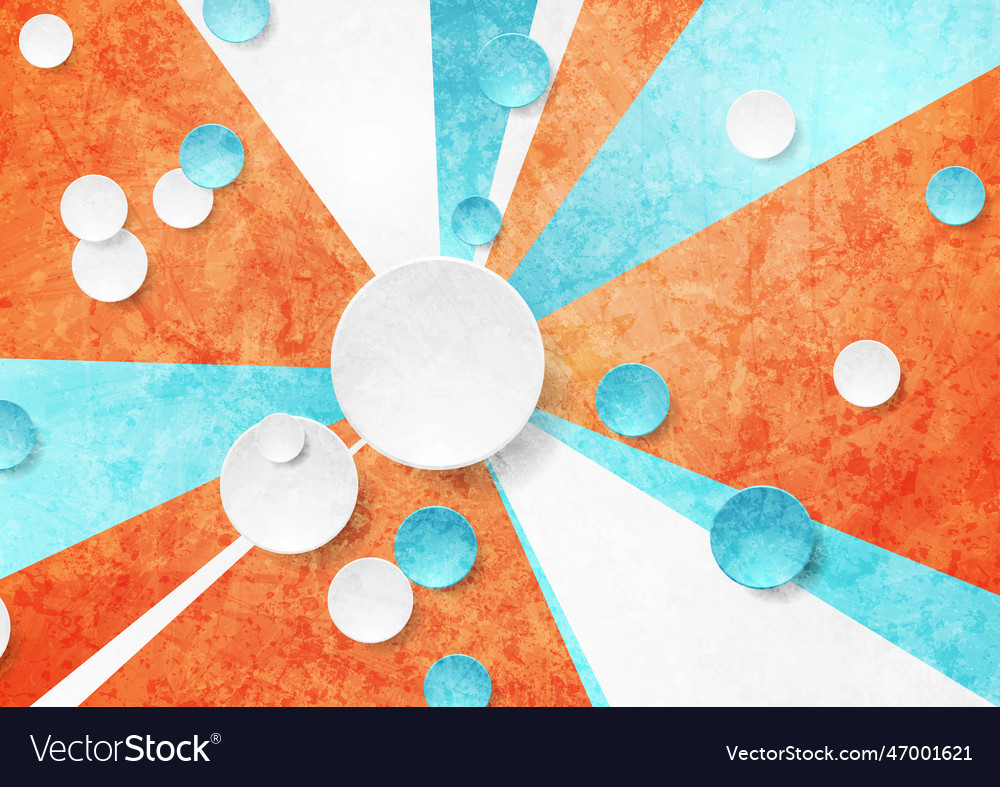 Grunge retro abstract background with circles Vector Image