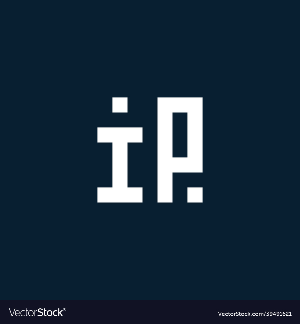 Ip initial monogram logo with geometric style Vector Image
