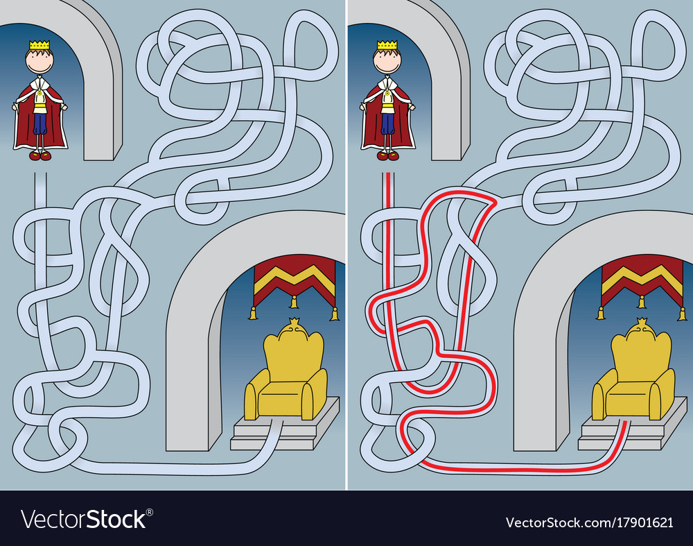 King maze Royalty Free Vector Image - VectorStock