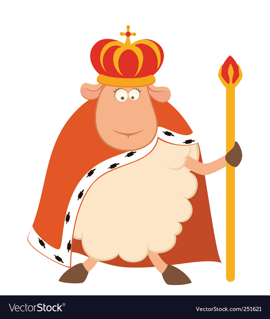 King sheep Royalty Free Vector Image - VectorStock