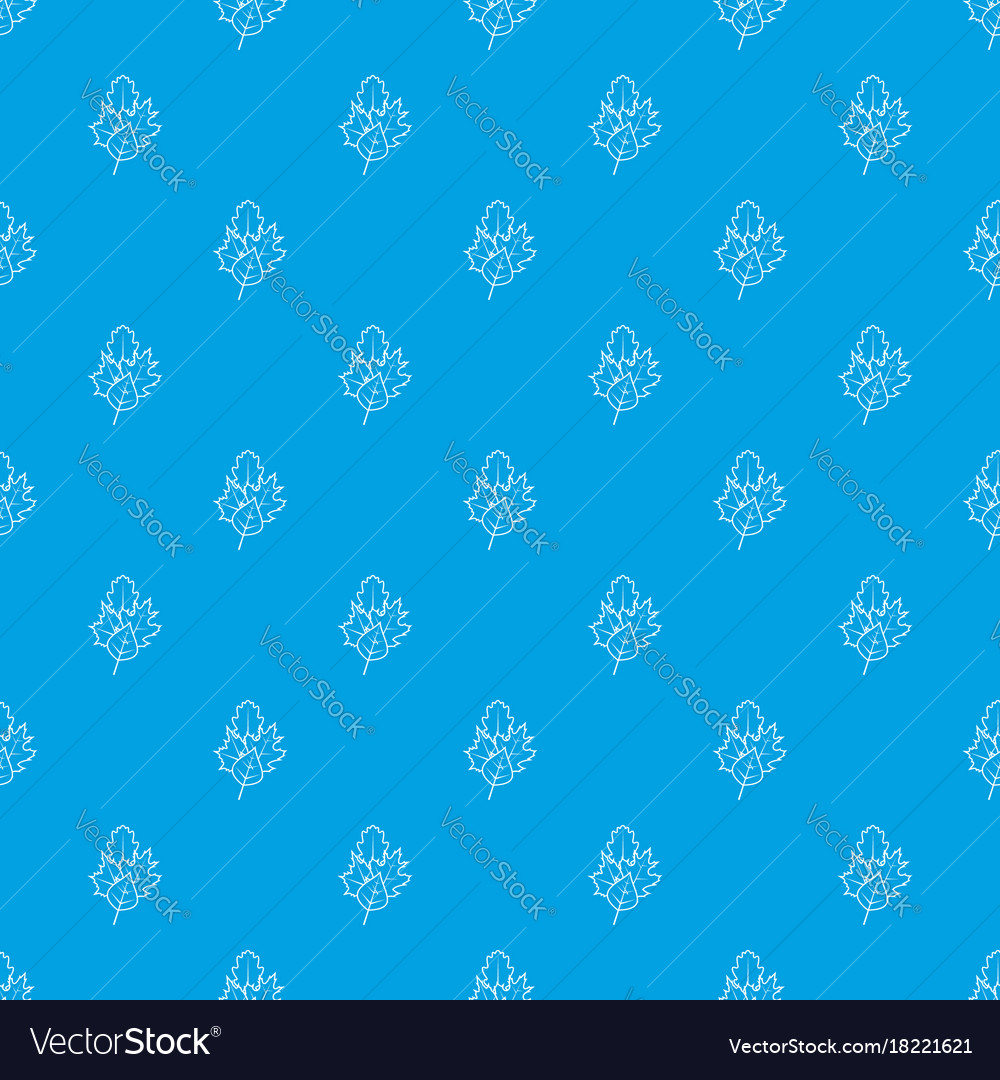 Leaves pattern seamless blue Royalty Free Vector Image