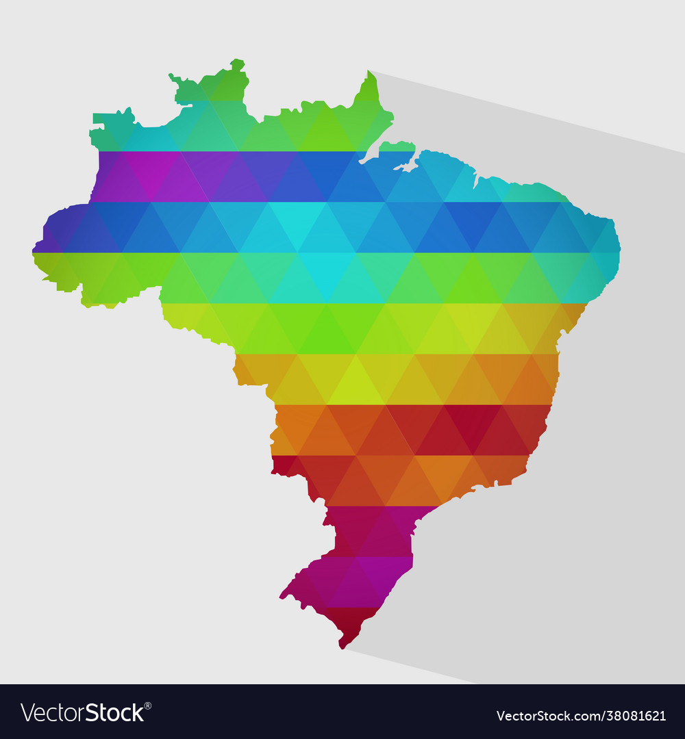Map colorful brazil Royalty Free Vector Image - VectorStock