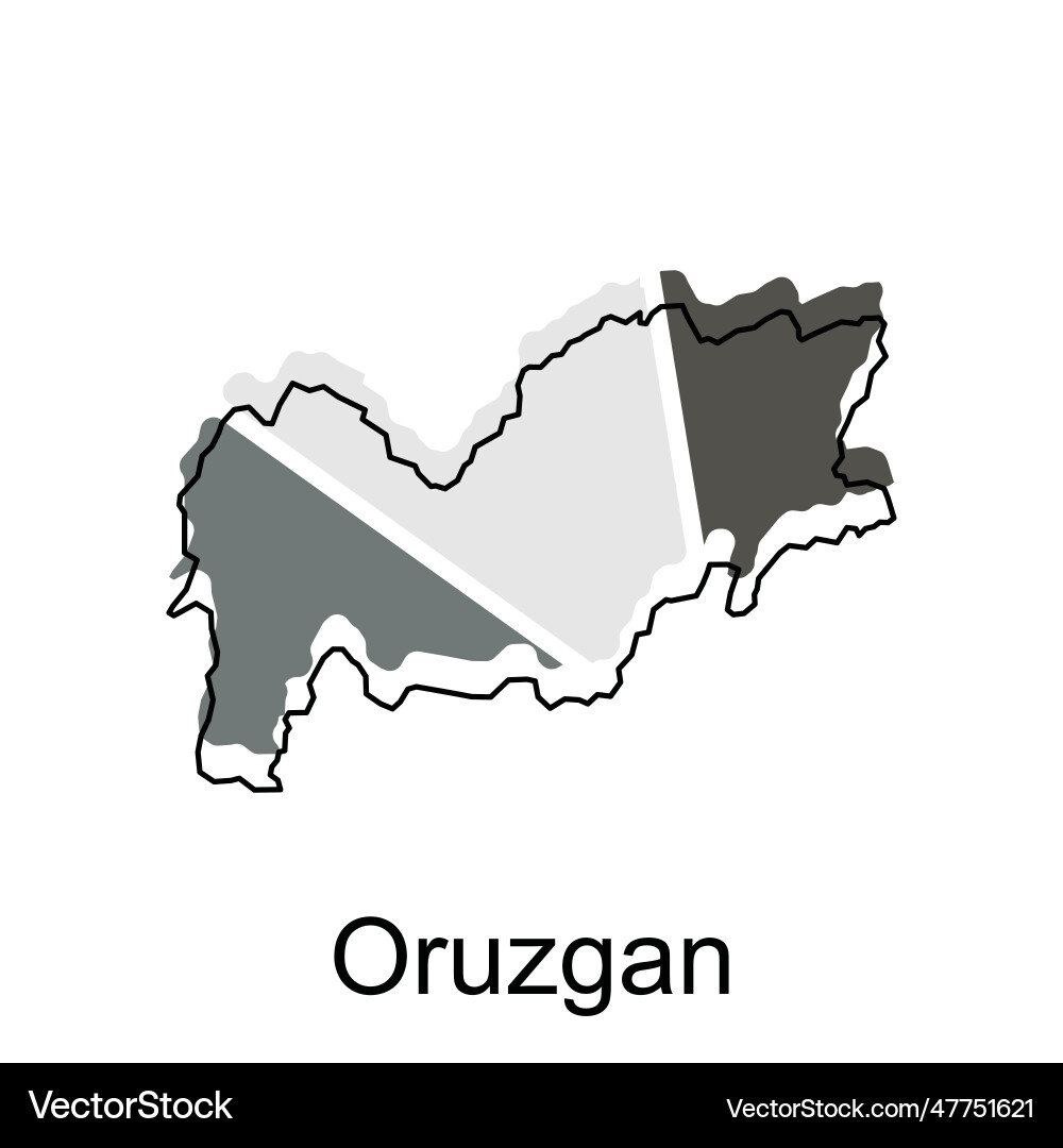 Map of oruzgan modern geometric logo abstract Vector Image