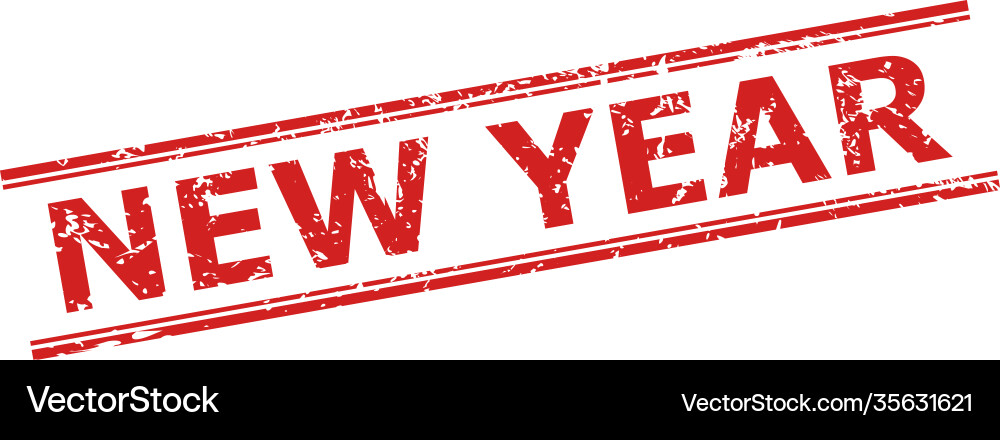 New year watermark with grunge style and double Vector Image