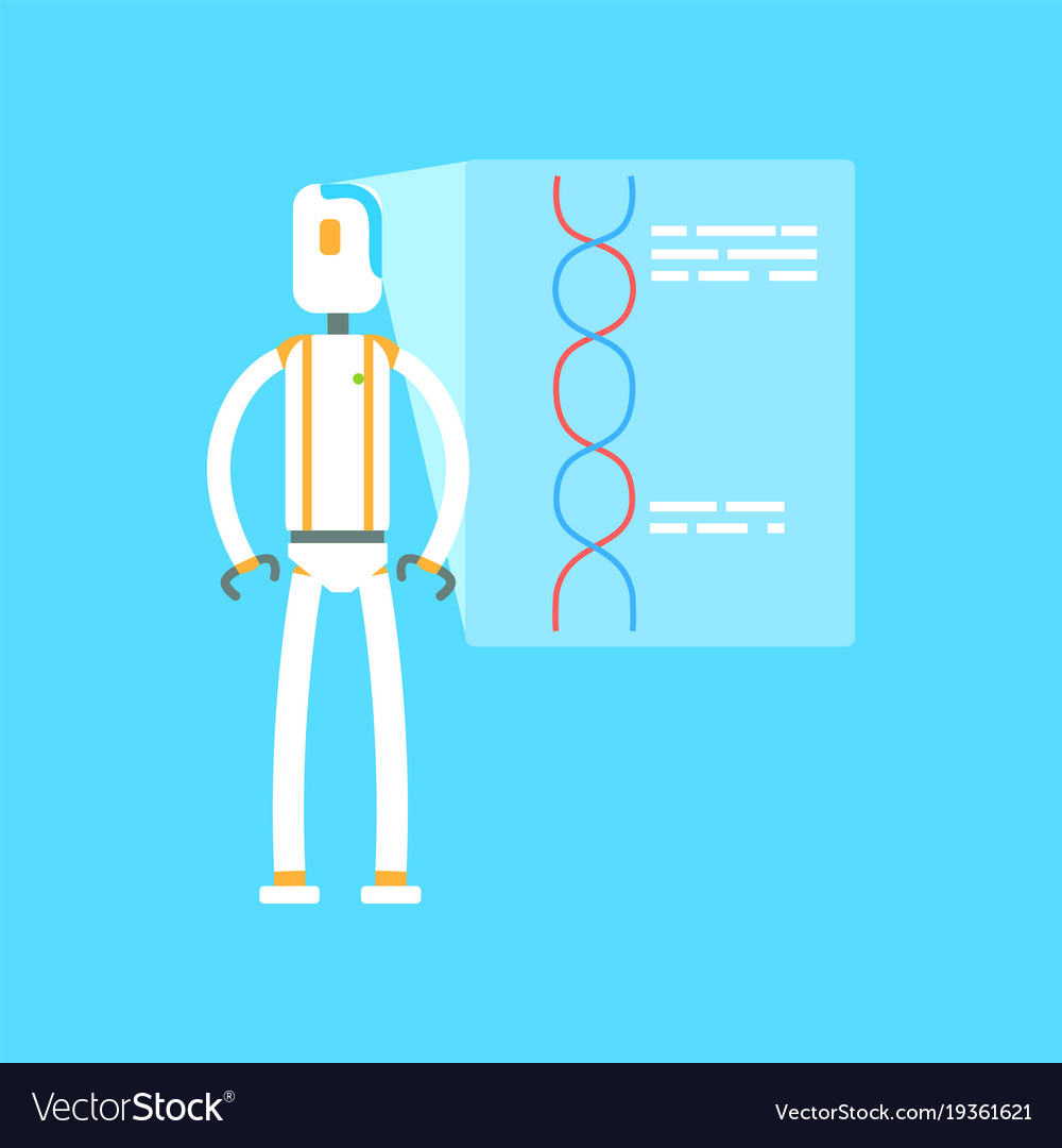 Robot leading presentation artificial Royalty Free Vector