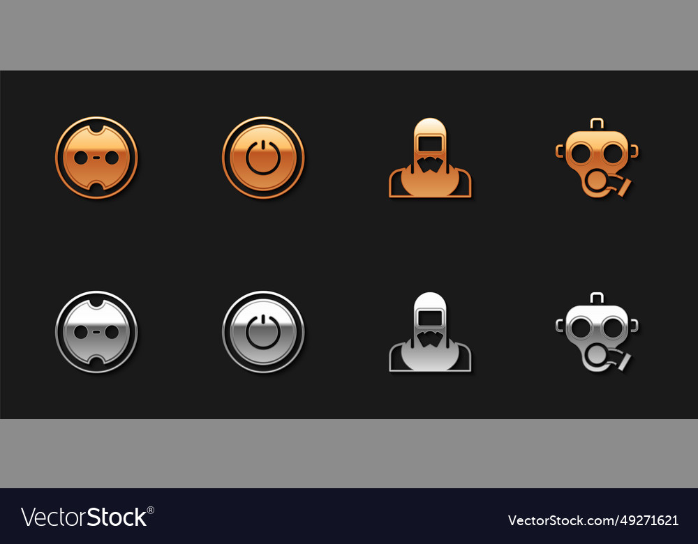 Set electrical outlet power button nuclear Vector Image