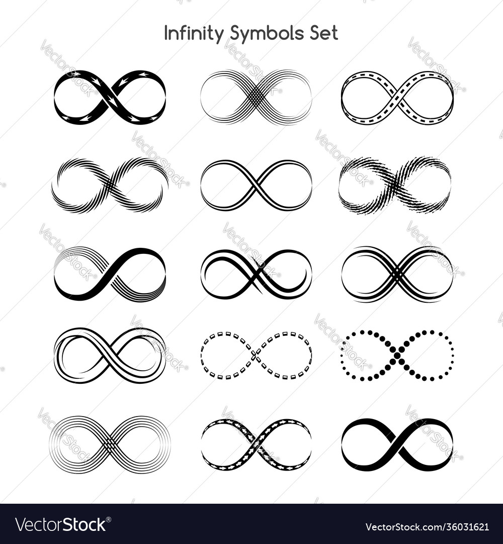 Set infinity symbols Royalty Free Vector Image