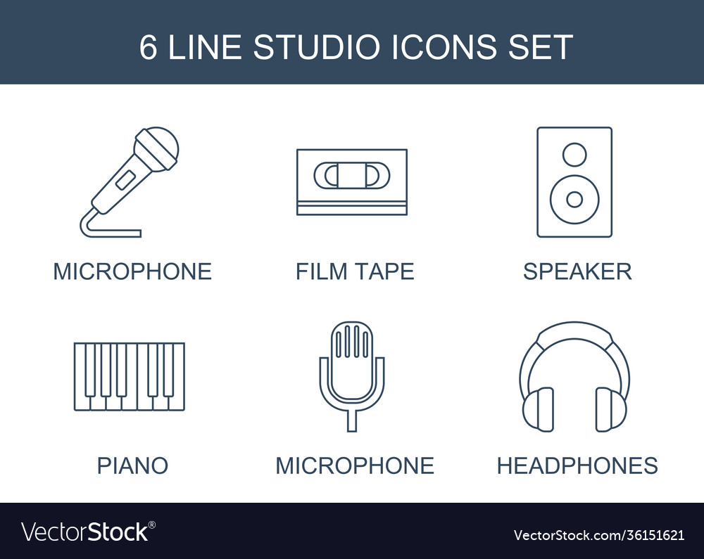 Studio icons Royalty Free Vector Image - VectorStock