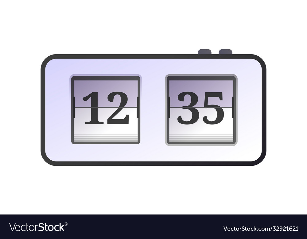 Table analog flip clock Royalty Free Vector Image