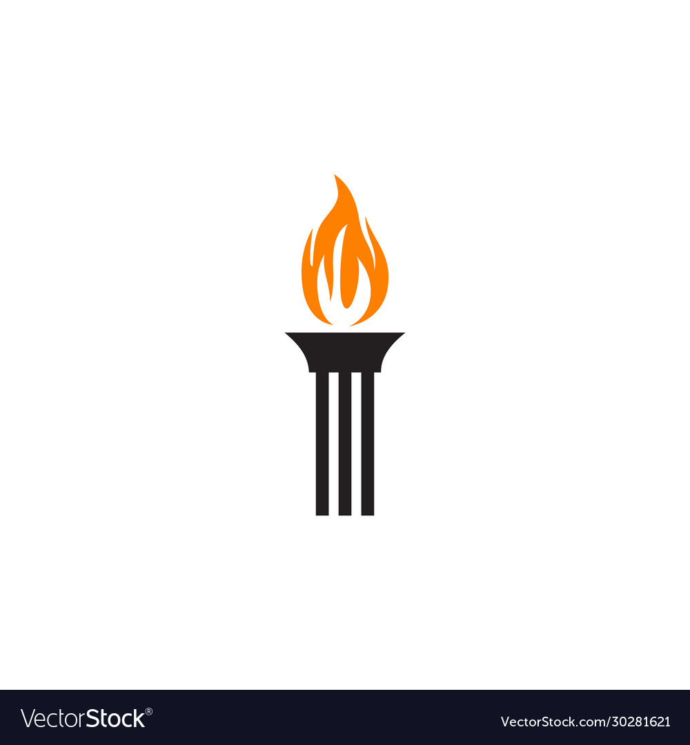 Torch icon logo design inspiration template Vector Image