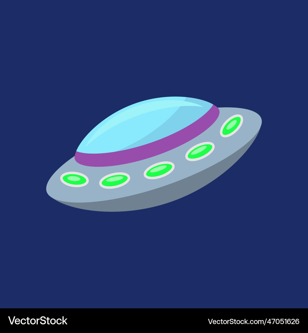 Alien spaceship in sky or space cartoon Royalty Free Vector
