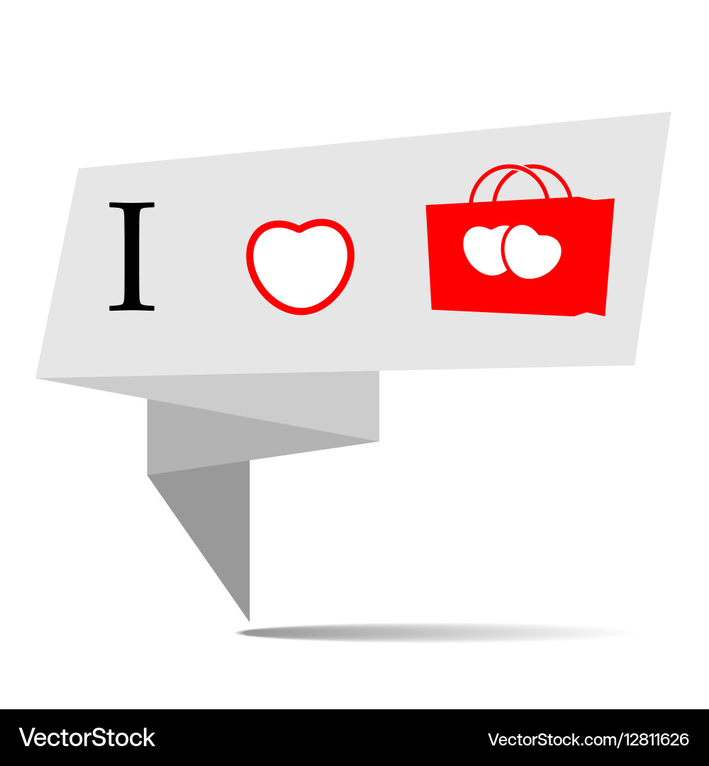 Banner i love shopping Royalty Free Vector Image