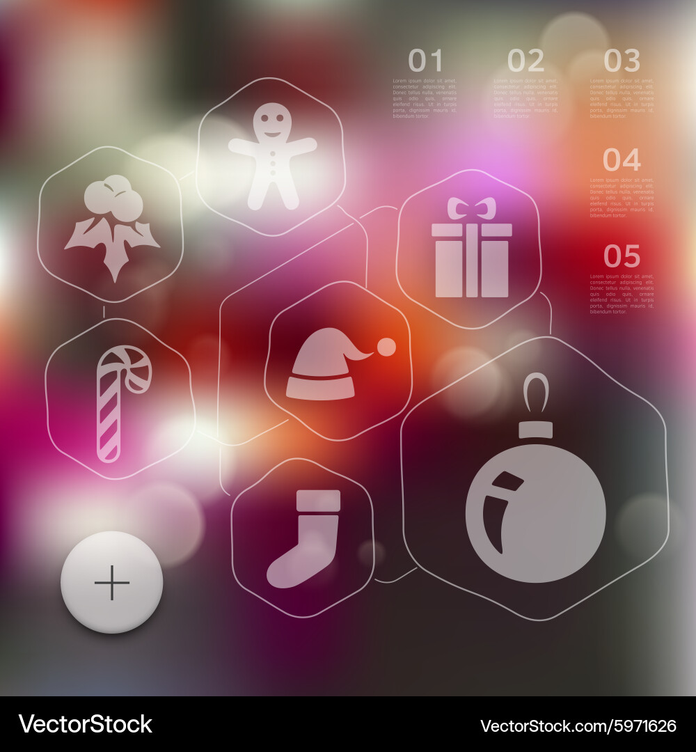 Christmas infographic with unfocused background Vector Image