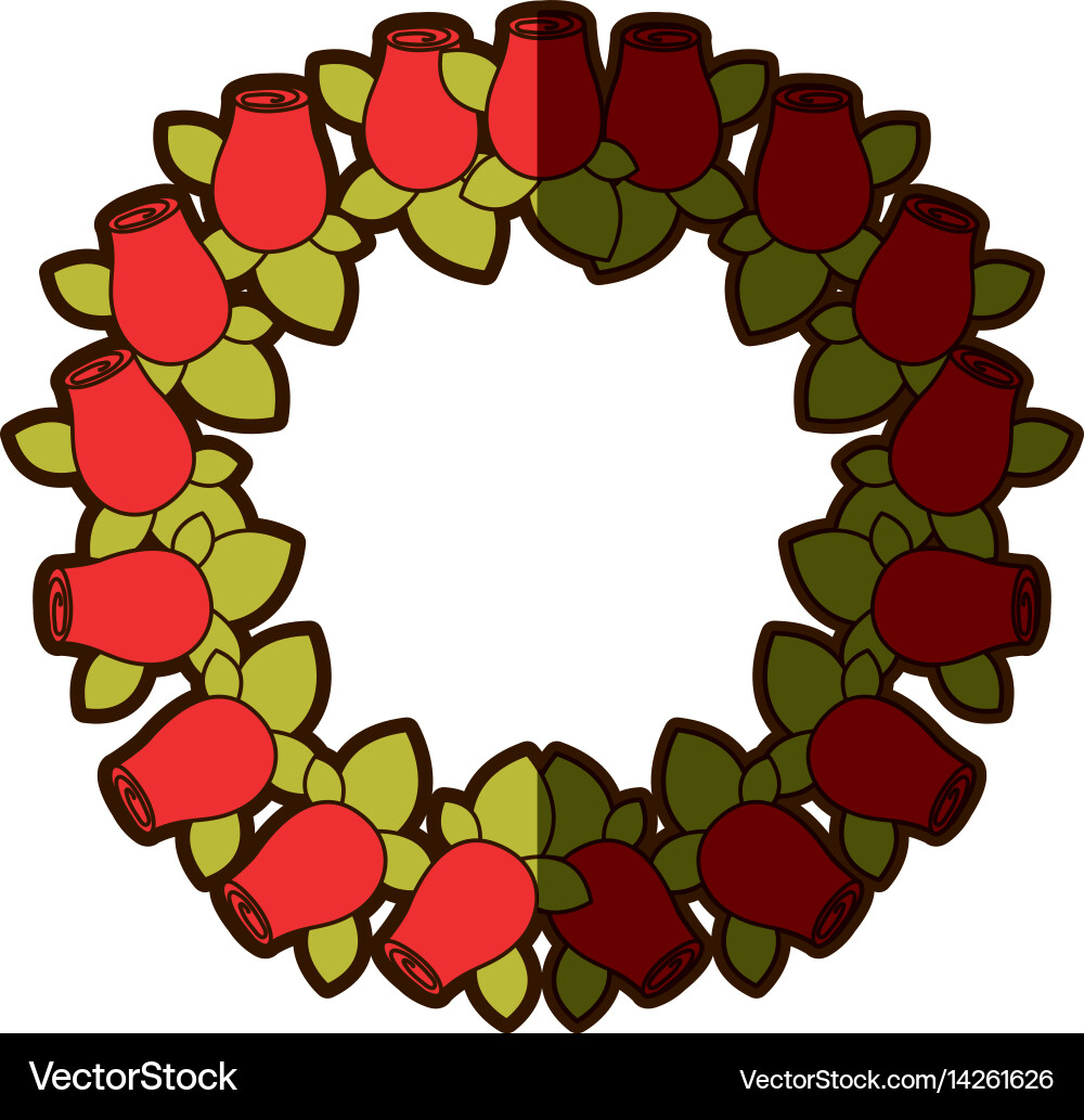 Colorful shading silhouette crown drawing red Vector Image