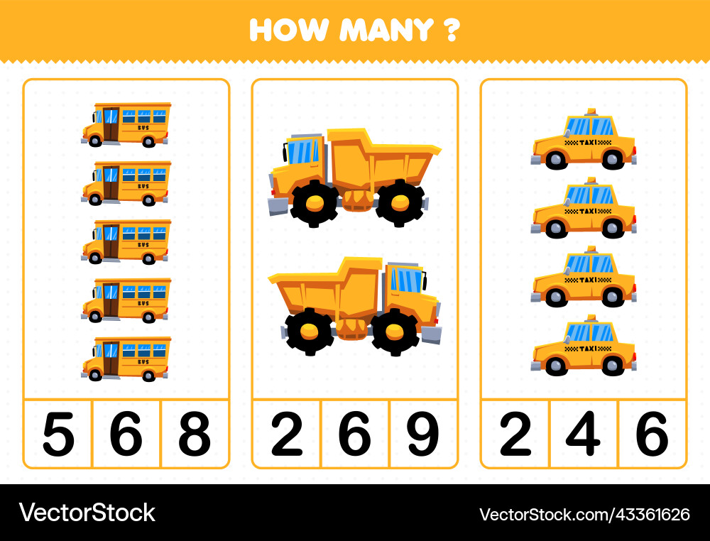 Education game for children counting how many Vector Image