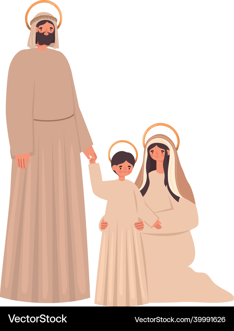 Full holy family Royalty Free Vector Image - VectorStock