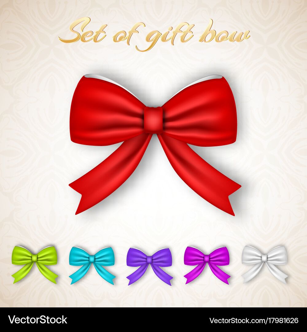 Gift ribbon bows collection Royalty Free Vector Image