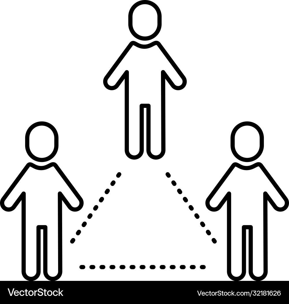 Group humans distance social line style Royalty Free Vector