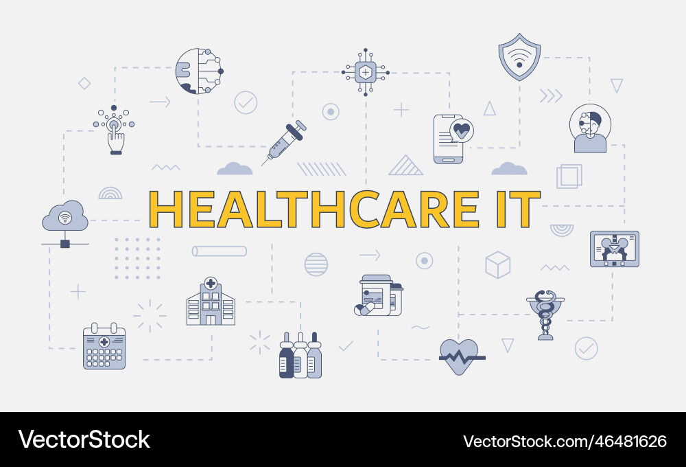 Healthcare it technology information concept Vector Image