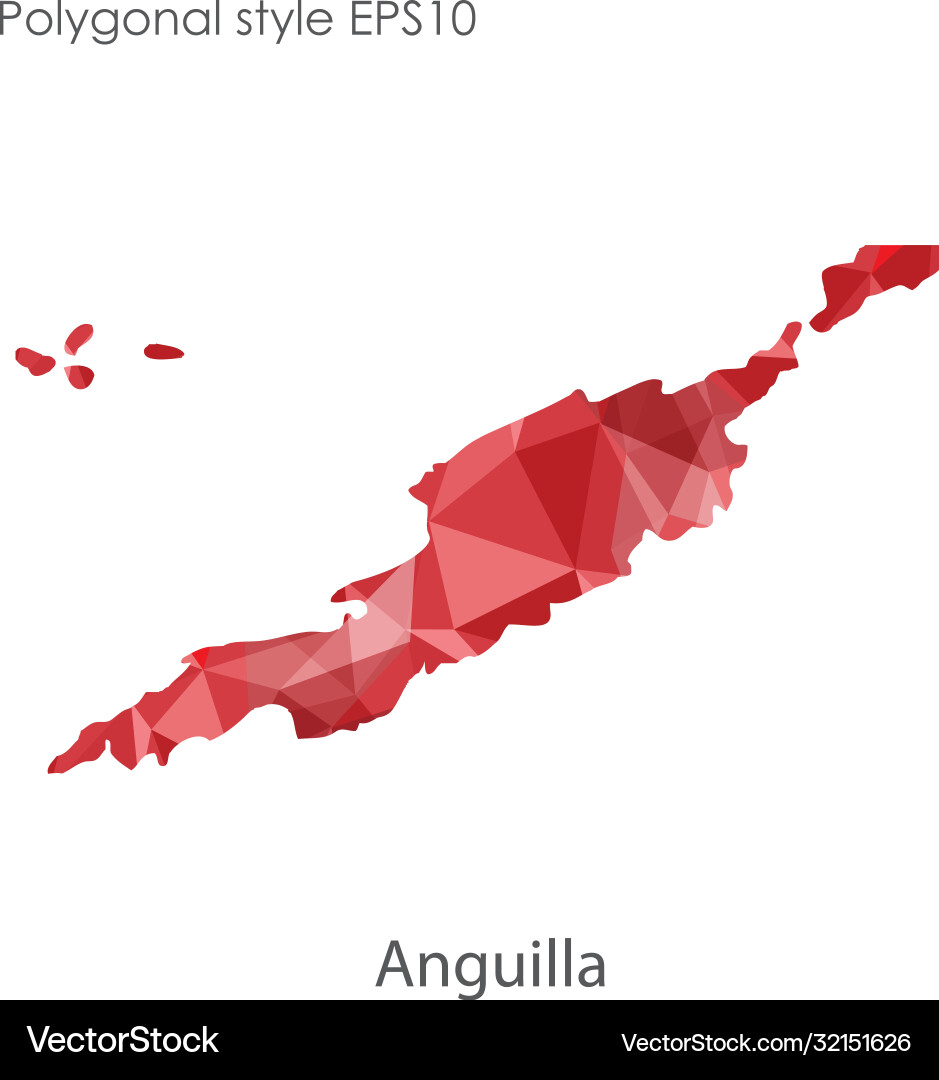Isolated icon anguilla map polygonal geometric Vector Image