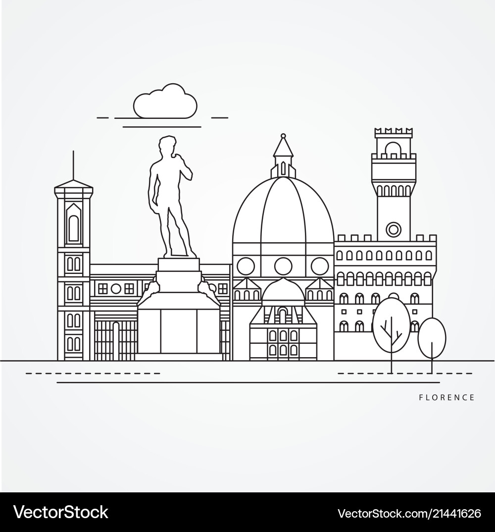 Linear of florence italy Royalty Free Vector Image