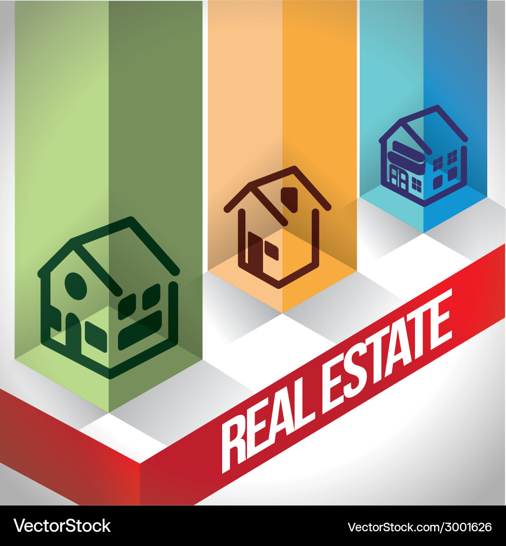 Real estate design over gray background Royalty Free Vector