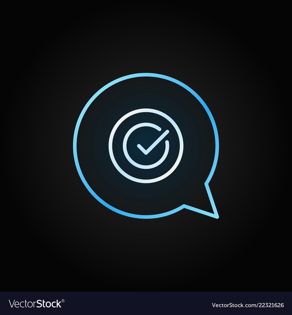Speech bubble with check mark colored Royalty Free Vector