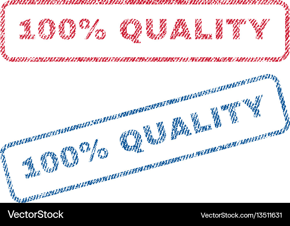 100 percent quality textile stamps Royalty Free Vector Image