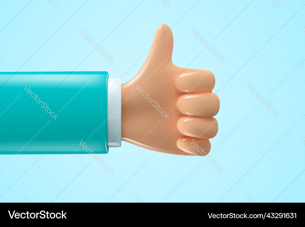3d hands icon cartoon style hand gesture Vector Image