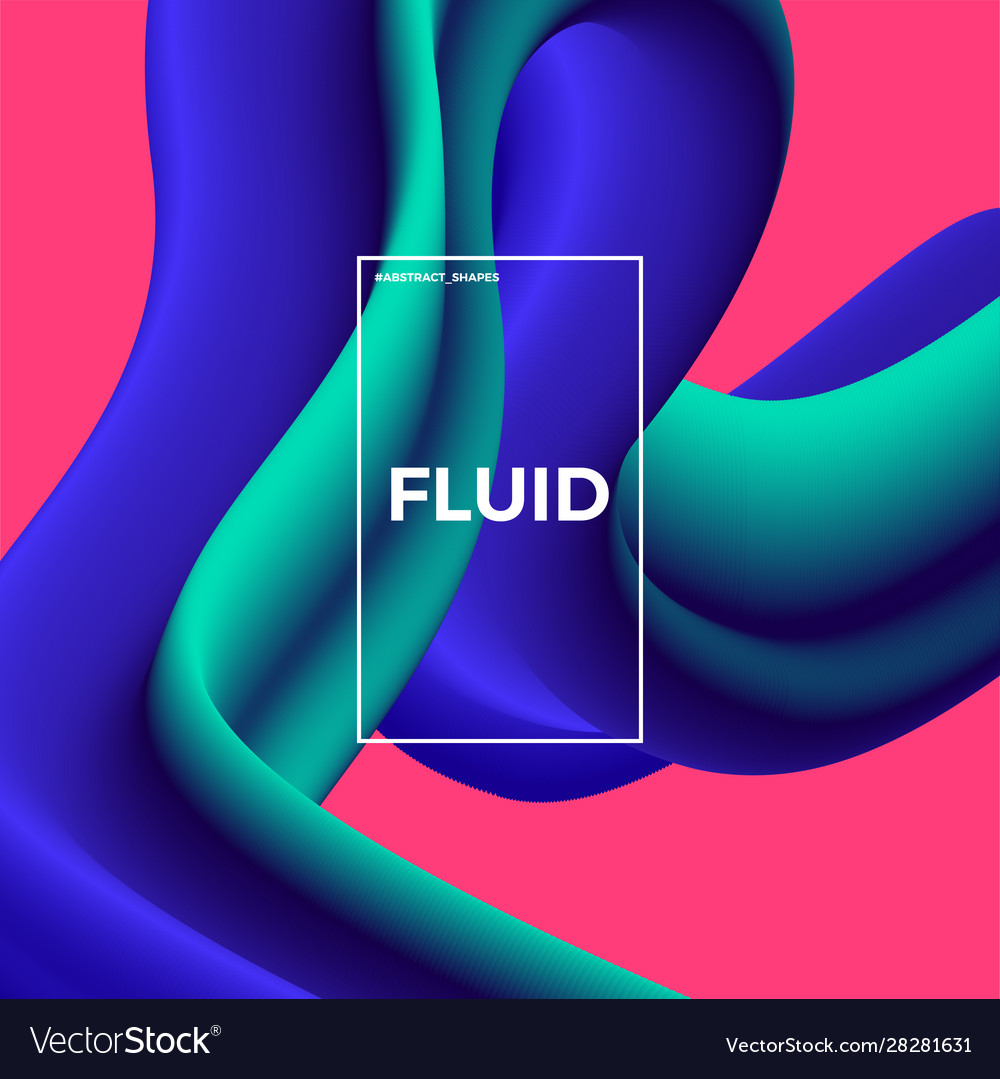 Abstract design template with 3d flow shapes Vector Image