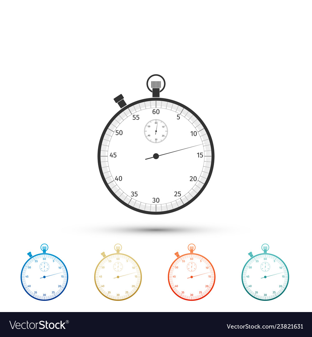 Classic Stopwatch Icon Timer Chronometer Vector Image