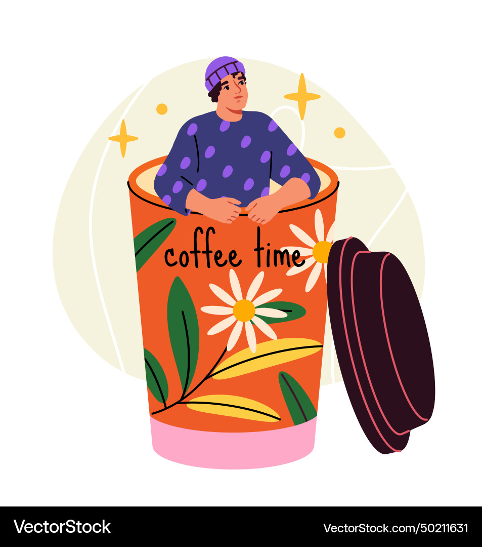 Coffee person concept Royalty Free Vector Image