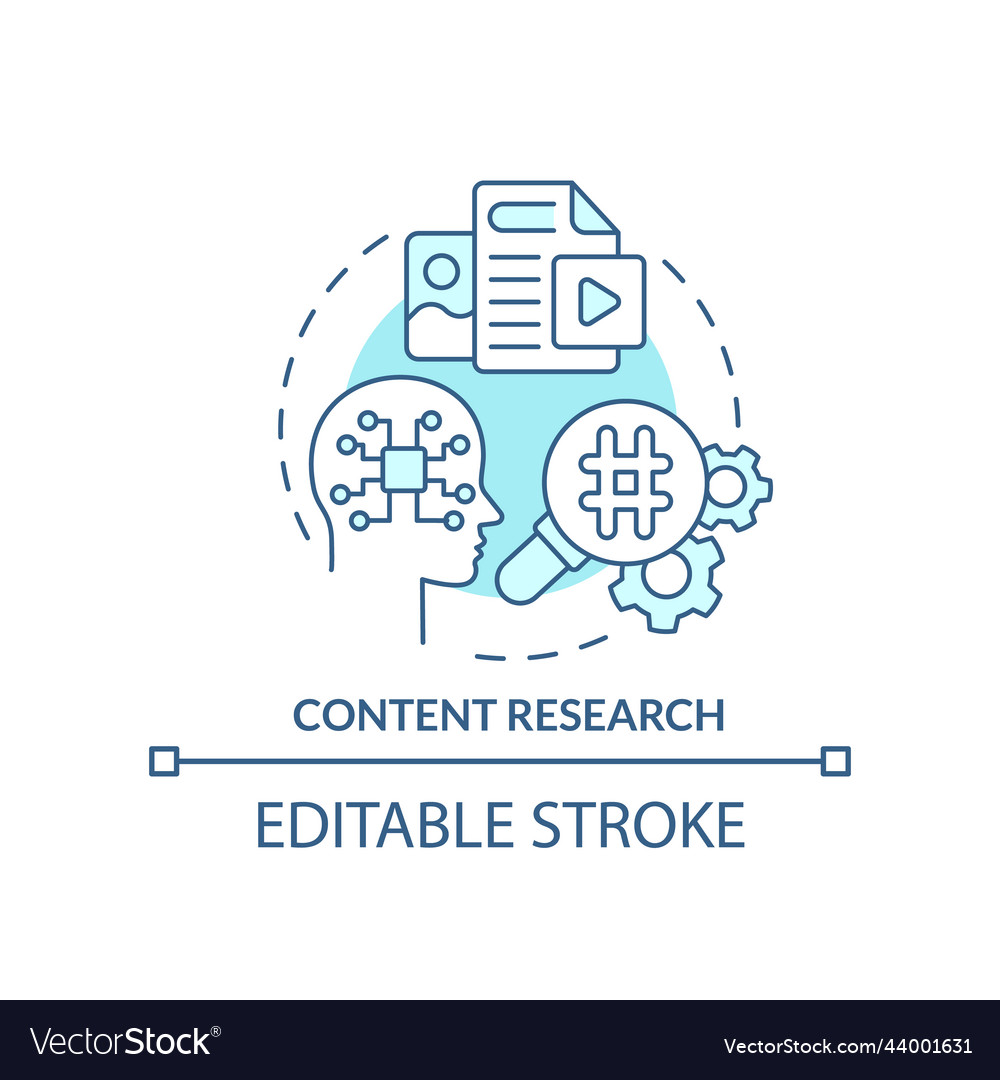 Content research turquoise concept icon Royalty Free Vector Content research turquoise concept icon Royalty Free Vector