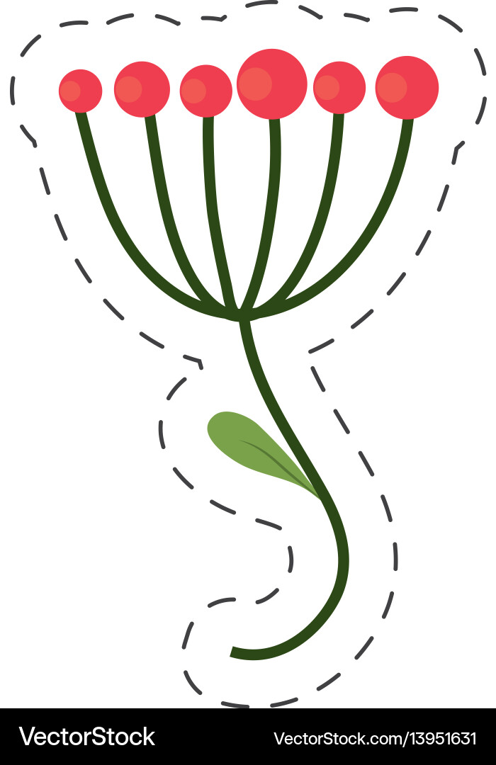 Floral nature decoration image cut line Royalty Free Vector
