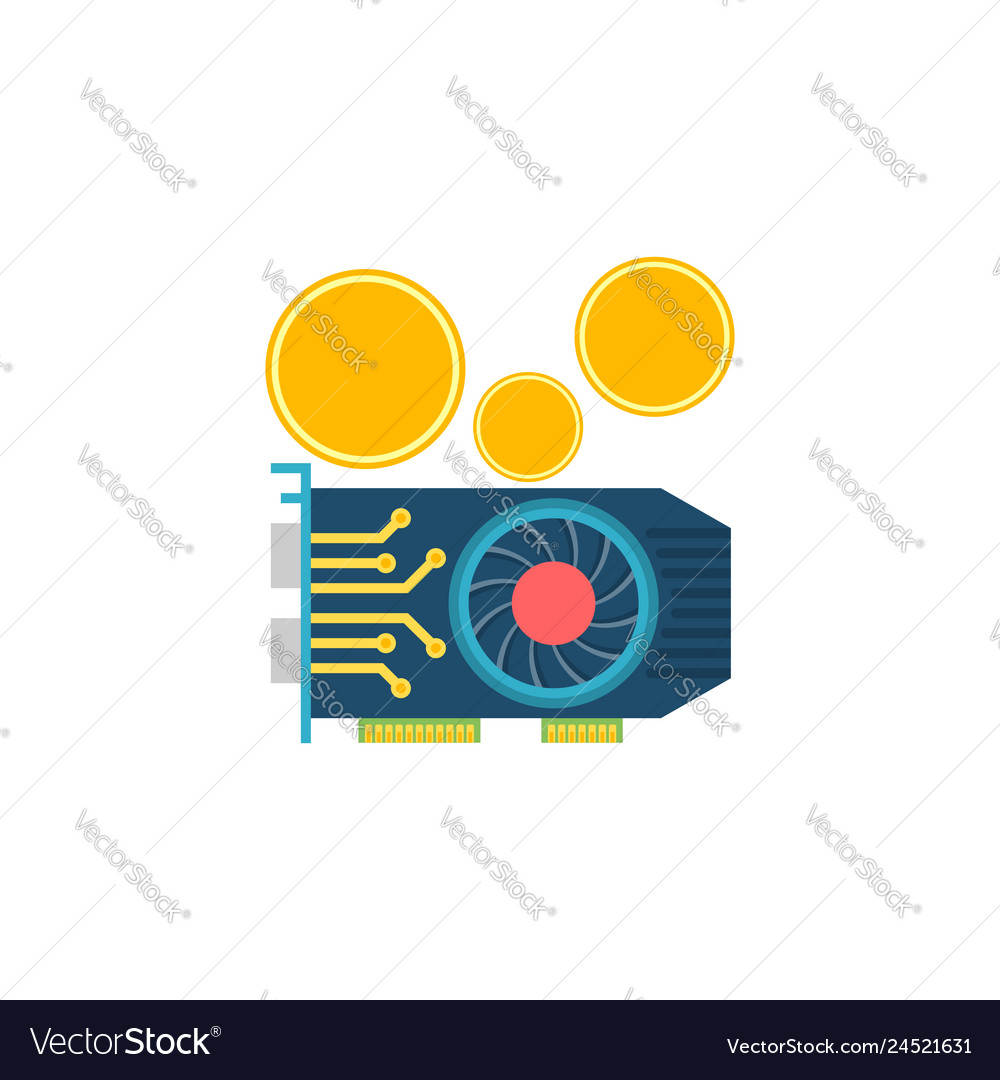 Gpu mining flat icon Royalty Free Vector Image Gpu mining flat icon Royalty Free Vector Image