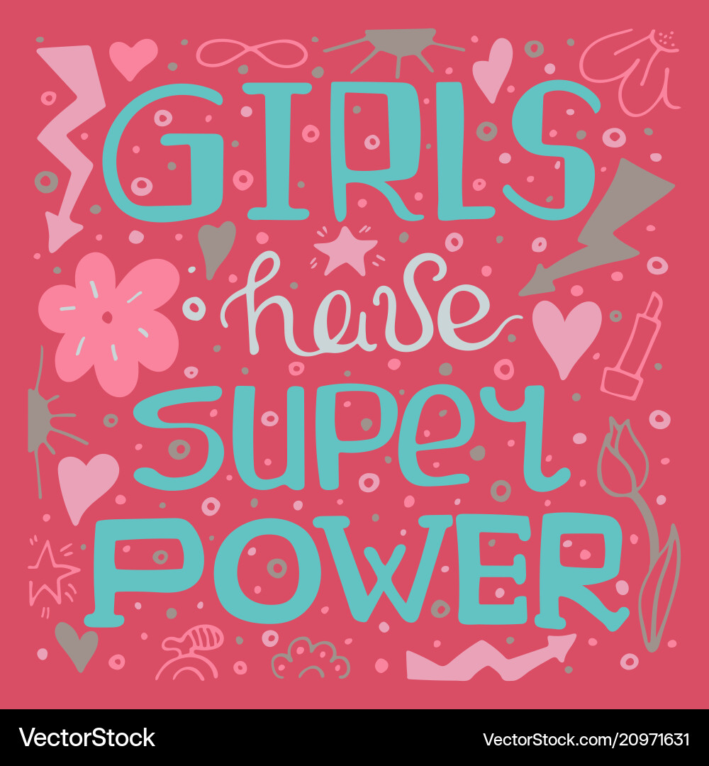 Pink hand-drawn lettering quote with a phrase Vector Image