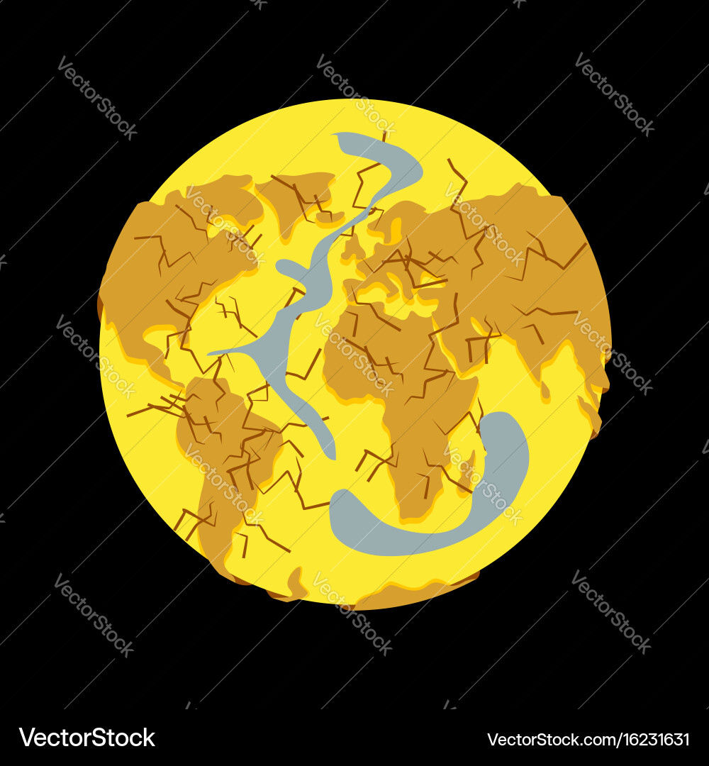 Planet drought dry ground natural disasters Vector Image
