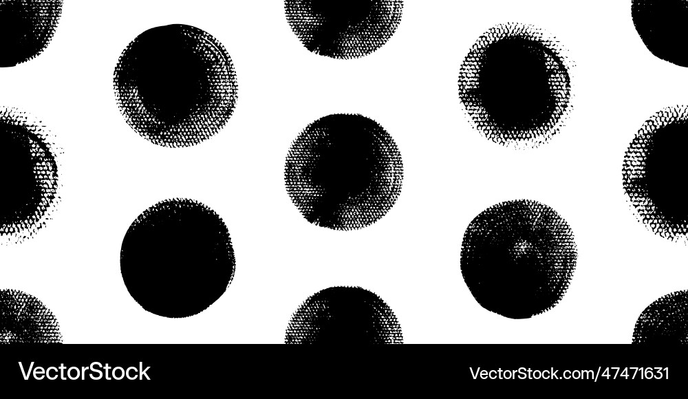 Seamless pattern with black stamp circles grunge Vector Image