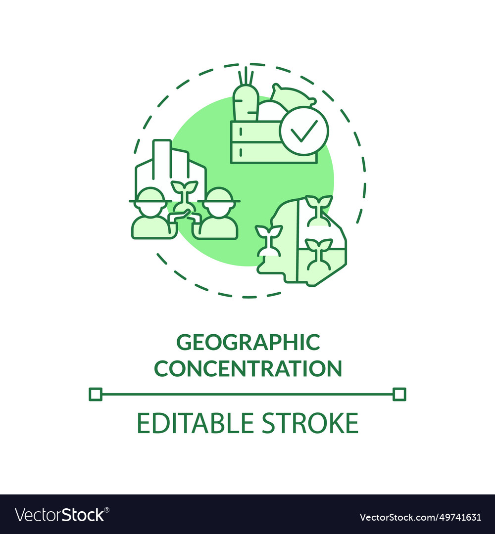 Thin Line Green Geographic Concentration Icon Vector Image