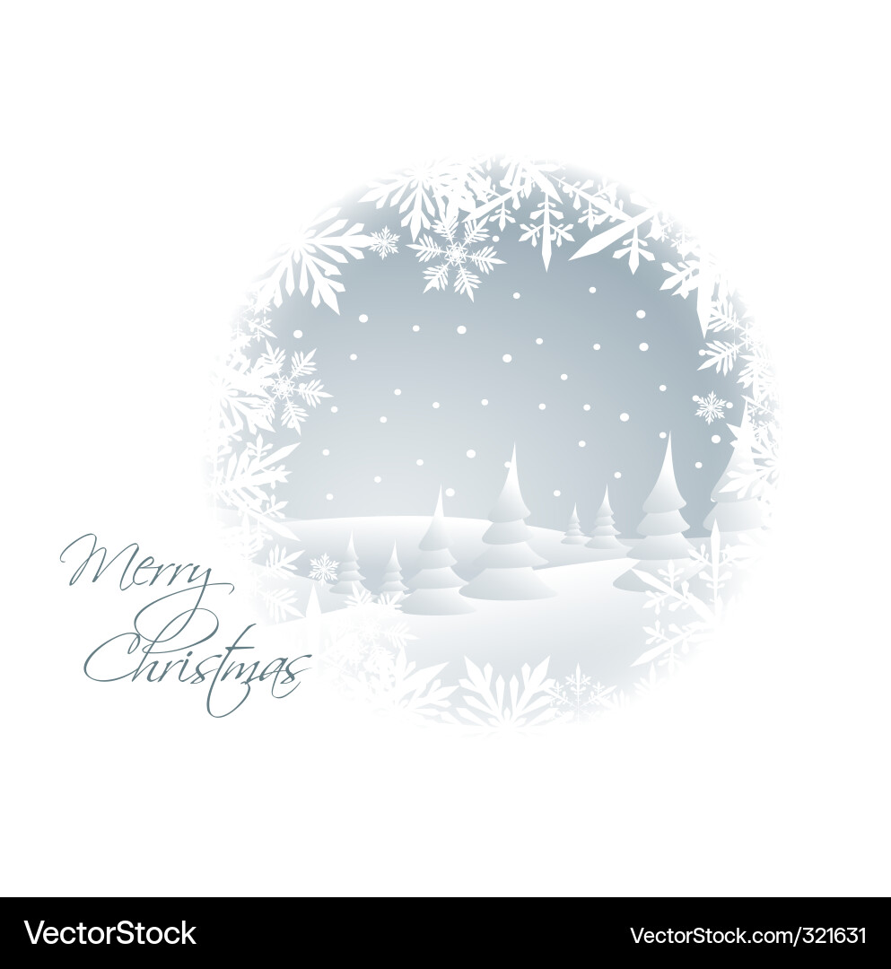 Winter card with snowy landscape Royalty Free Vector Image