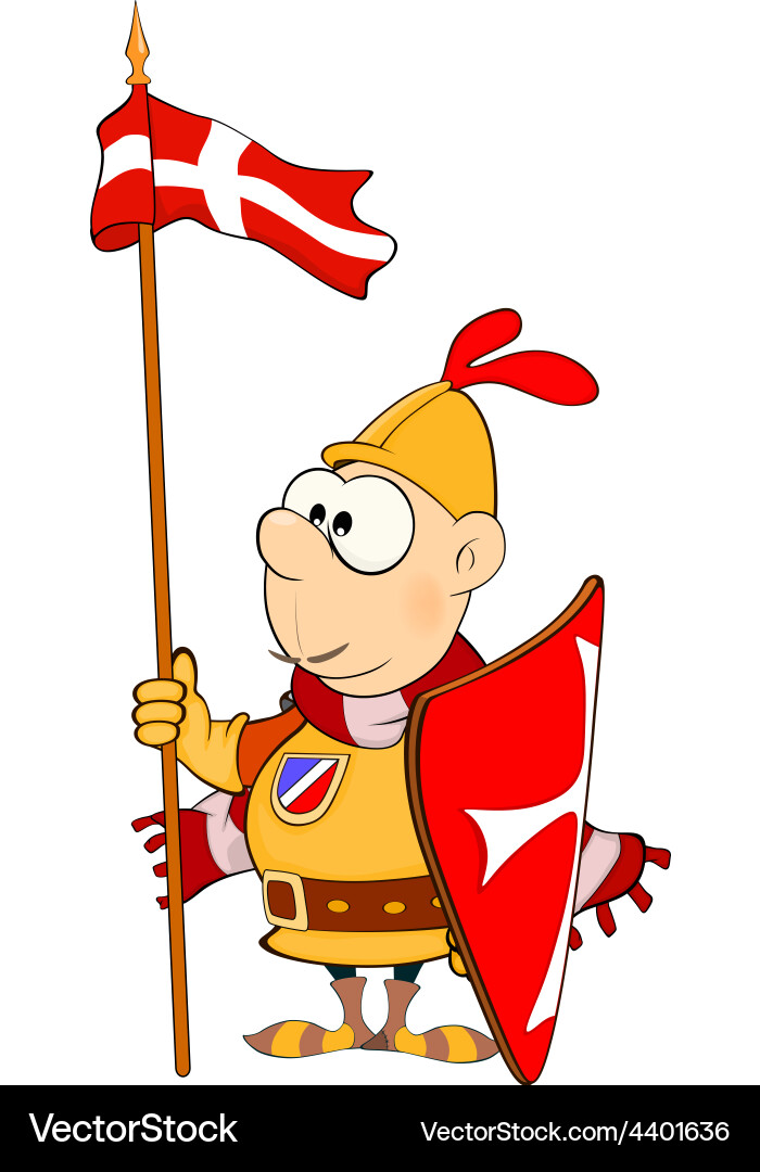 A cartoon knight Royalty Free Vector Image - VectorStock