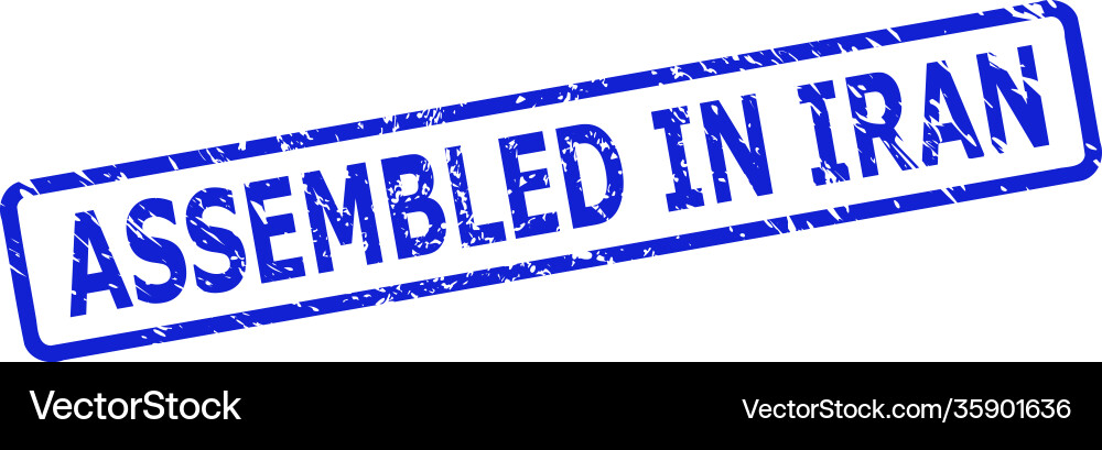 Assembled in iran seal with grunge style Vector Image