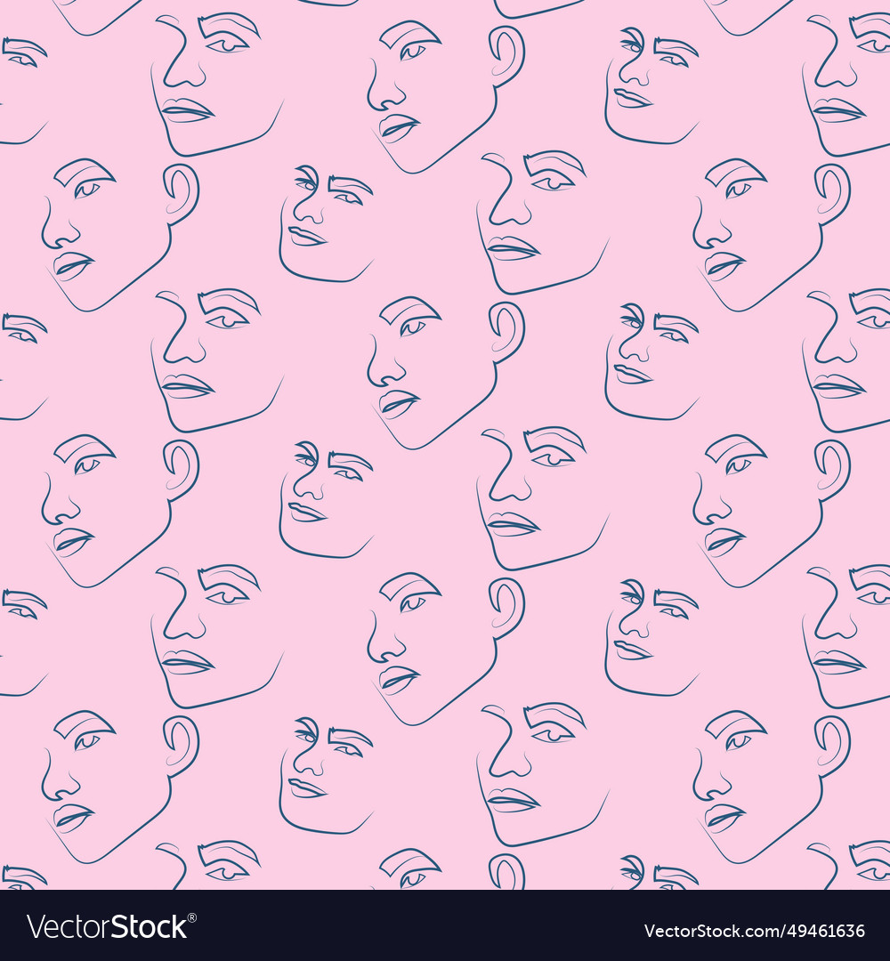 Blue face pattern Royalty Free Vector Image - VectorStock