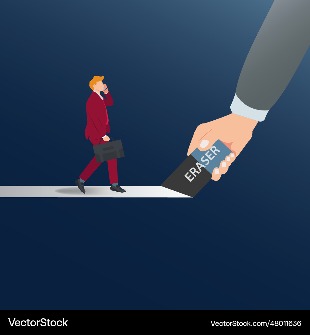 Businessman walking following the way guide Vector Image