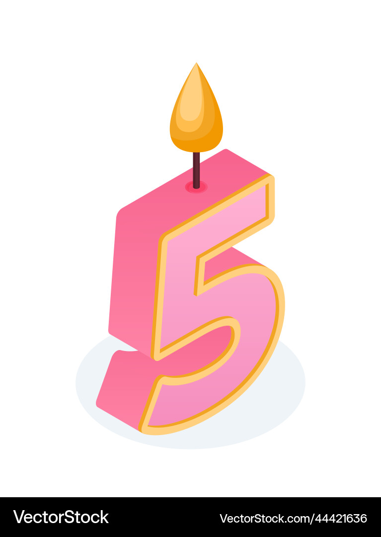 Candle in form of five Royalty Free Vector Image