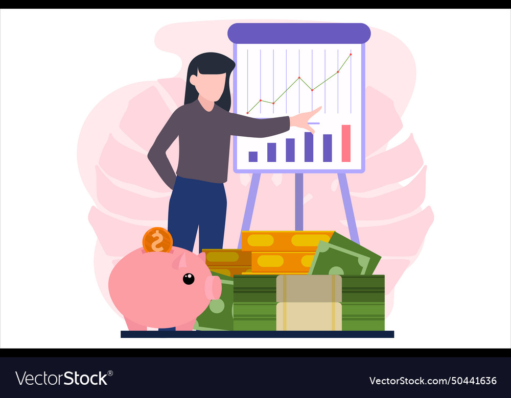 Finance flat design Royalty Free Vector Image - VectorStock