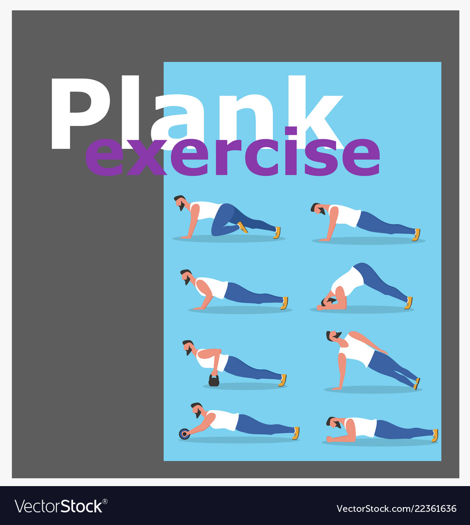 Fitness man doing planking exercise Royalty Free Vector