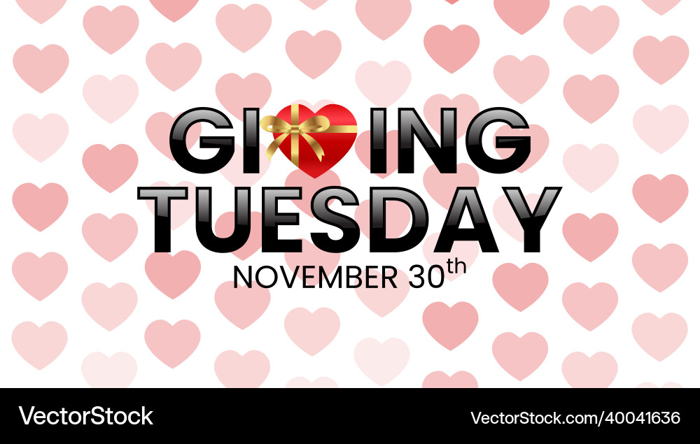 Giving tuesday background design with a heart box Vector Image